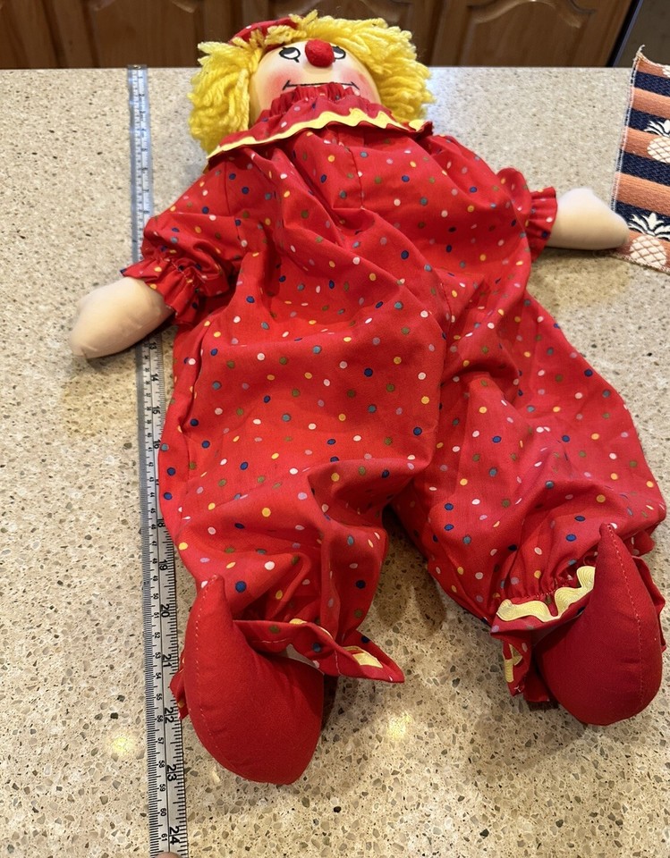 RAG DOLL CLOWN CLOTH DOLL 24” VERY GOOD CONDITION- Unbranded | eBay