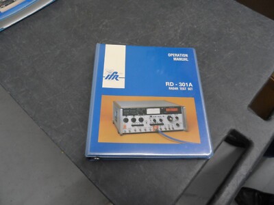 IFR RD-301A RADAR TEST SET OPERATION MANUAL | eBay