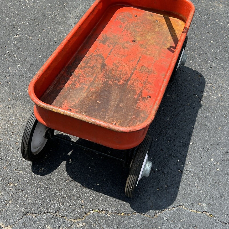 Vintage 60’s REX JET Red Metal Pull Wagon | eBay
