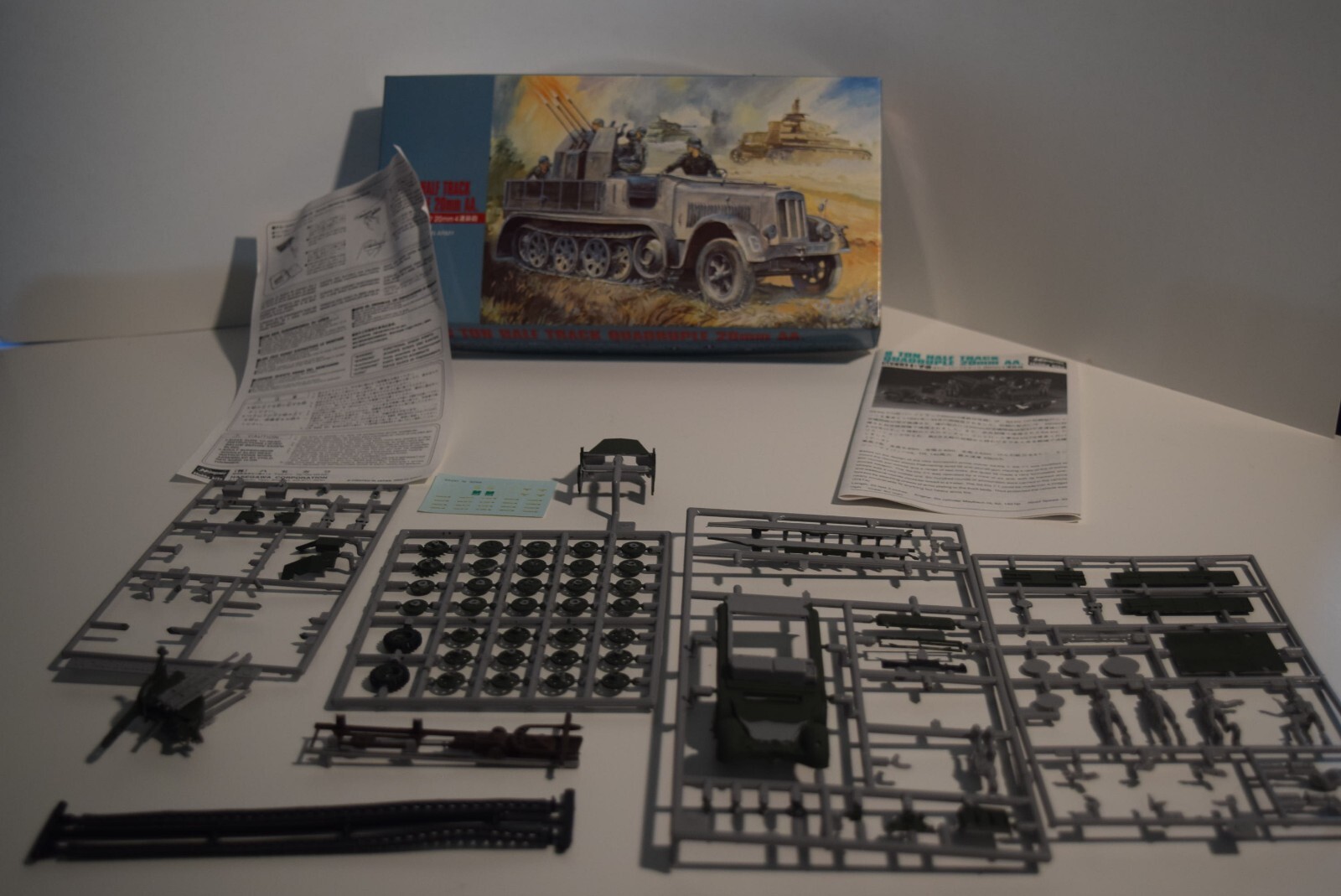 HASEGAWA 1:72 GERMAN ARMY 8 TON HALF TRACK QUAD 20MM A.A. MODEL KIT | eBay