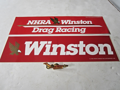 NHRA Original 1989 & 1992 WINSTON Drag Racing Stickers + Dragster Hat ...