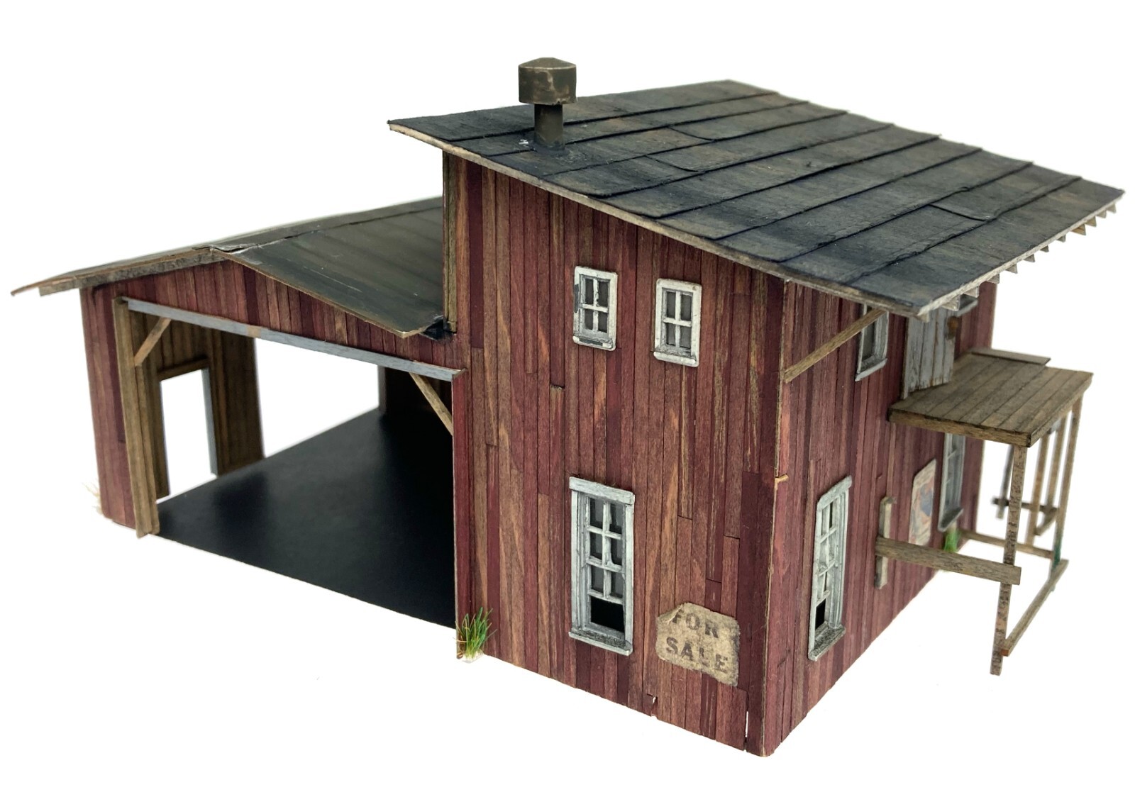Custom Built HO Scale Old Tyme Wooden Board Business Building w ...