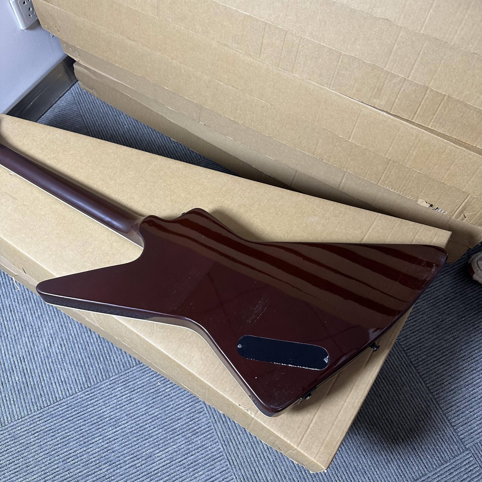 Purple Tree Burl Maple Venner Explorer Electric Guitar Fixed Bridge | eBay