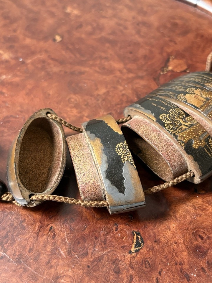 Antique Traditional Japanese Inro box with five compartments And Sighed ...