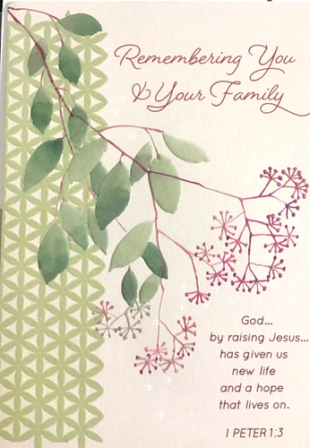 SYMPATHY Card, Dayspring brand "Remembering You & Your Family DS15 | eBay