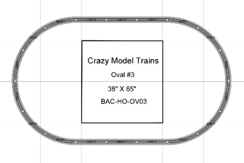HO Scale Oval 03 Basic Train Track Set 38X 65 Using Bachmann E Z Track ...