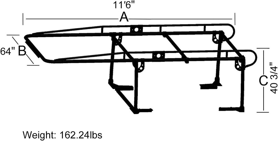 Restyling 19601 Full Size Camper Shell Contractors Rack for Long-Short ...