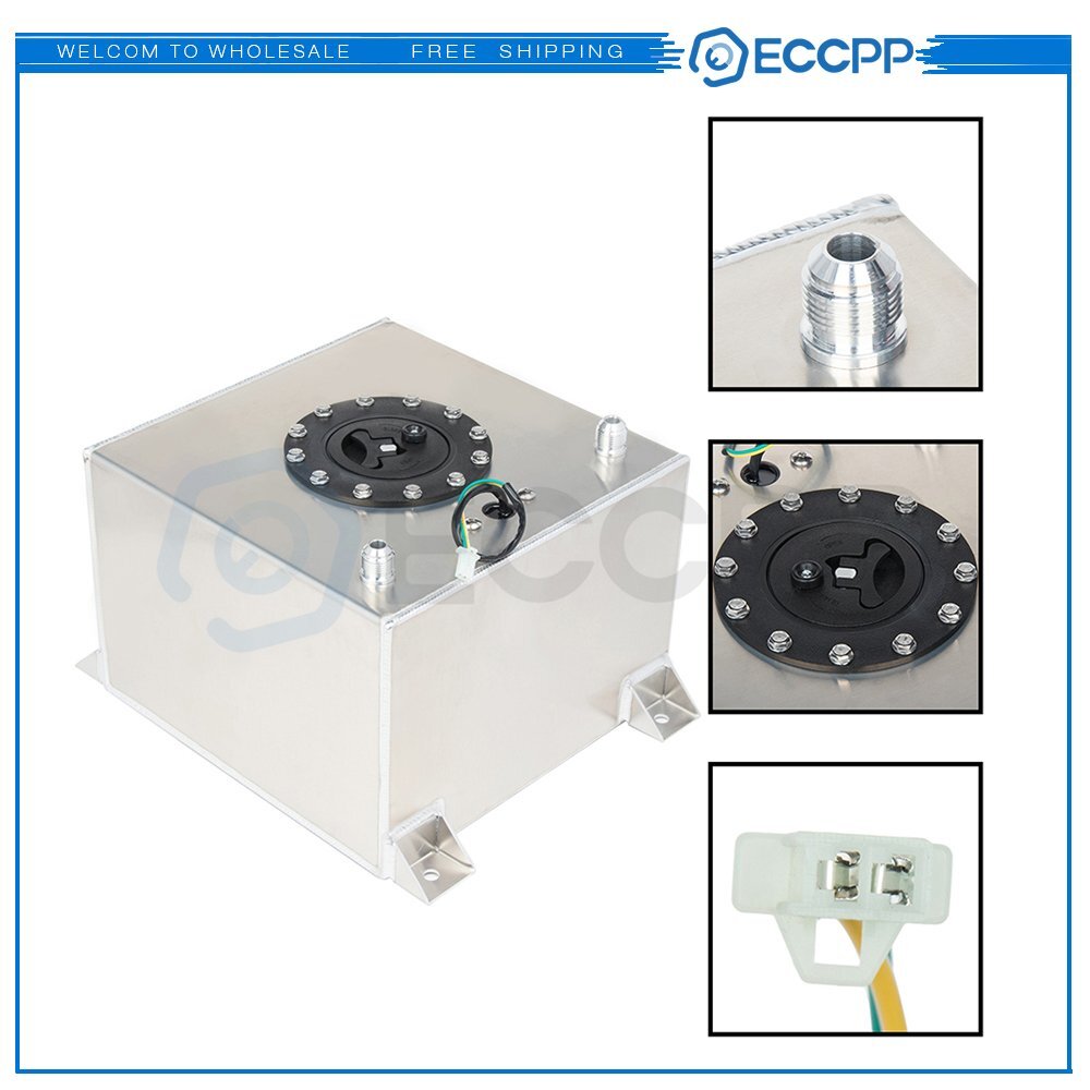 Eccpp 5 Gallon Aluminum Drag Racing/Street Fuel Cell Gas Tank&Level ...