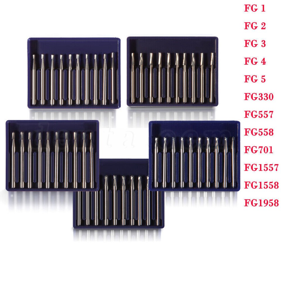 10-100pcs Dental Tungsten Carbide FG Burs Round Bur For High Speed ...