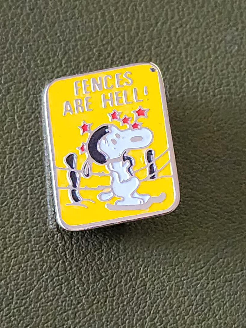 SNOOPY FENCES ARE HELL LAPEL PIN | eBay