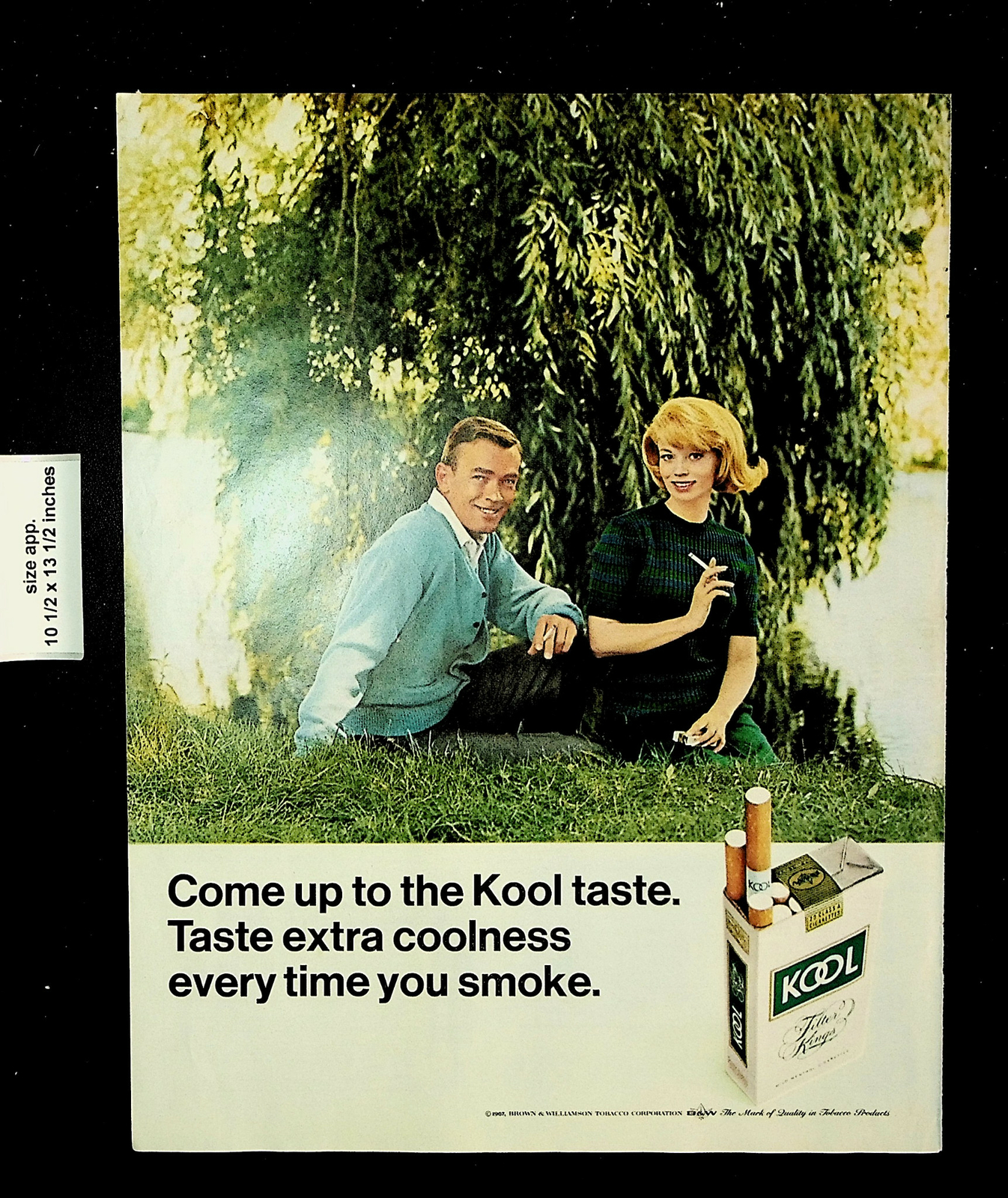 1967 Kool Filter Kings Cigarettes Coolness Man Woman Vintage Print Ad ...