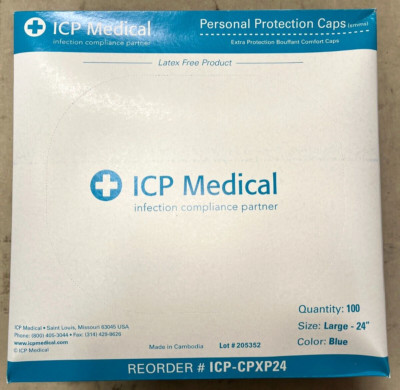 NEW ICP MEDICAL ICP-CPXP24 PERSONAL PROTECTION CAPS, BLUE, LARGE 24 ...