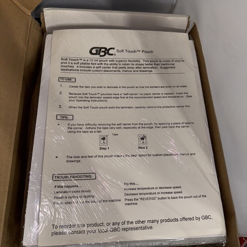 GBC Soft Touch Laminating Pouch Letter Size 6mil New Pack Of 100 | eBay
