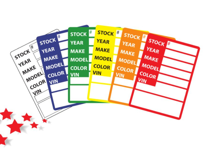 Car Dealer Stock Stickers, 500 Vehicle Stock Sticker, Car Lot Stock ...