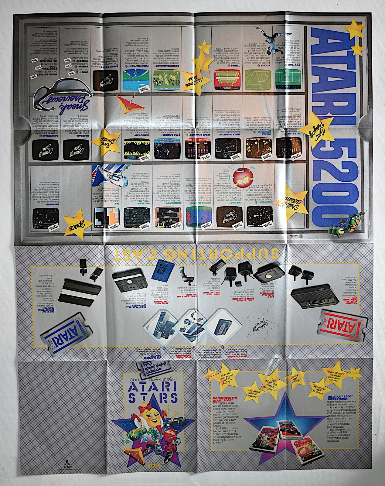 MS. PAC-MAN ATARI ORIGINAL CATALOG FOLD-OUT POSTER, 1982 | eBay