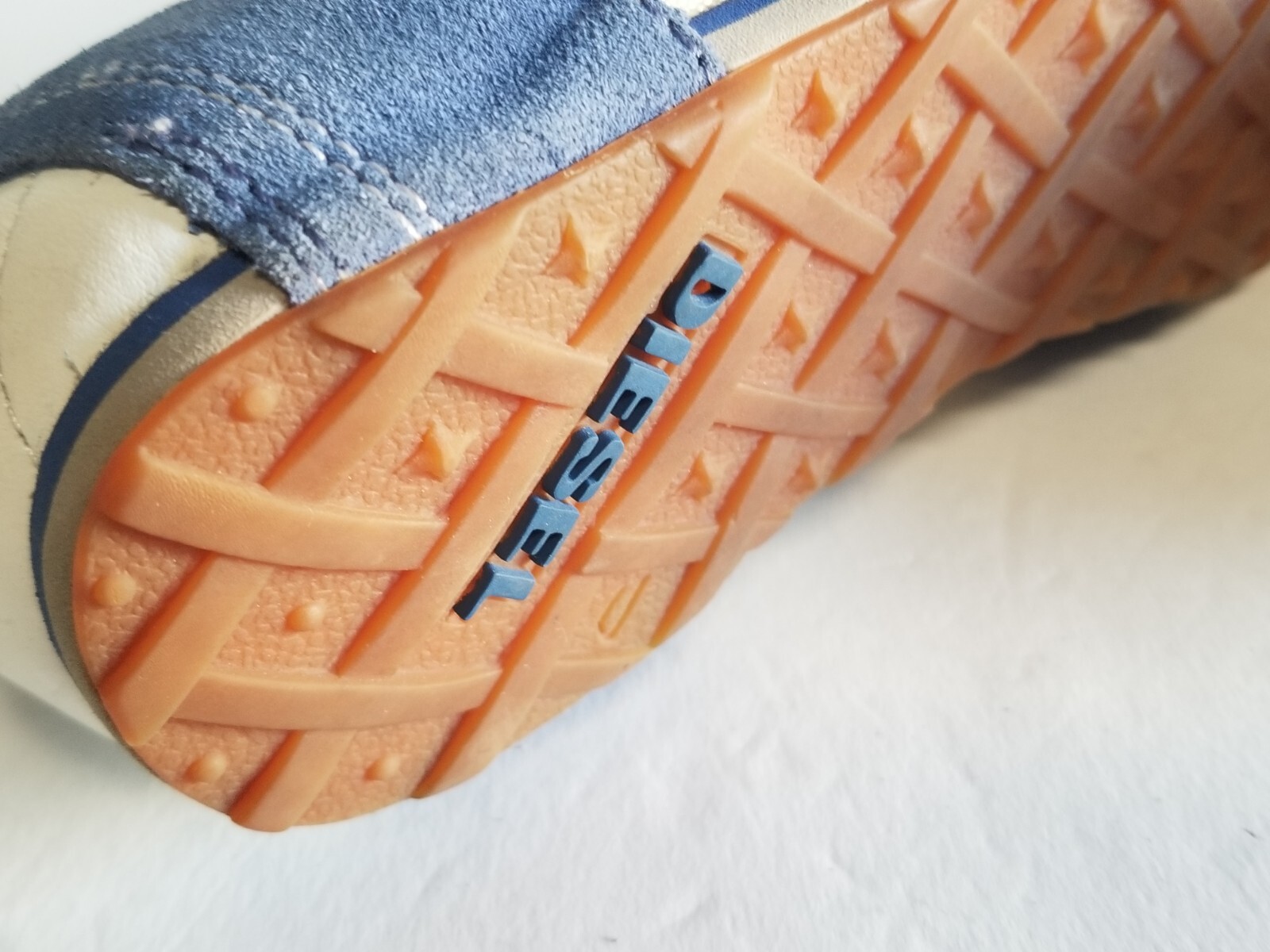 Diesel Hugo Men's Blue White Leather Suede Casual Sne… - Gem