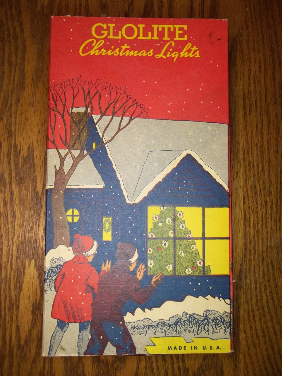 vintage Glolite Christmas tree lights original box 7 light work 1940's ...
