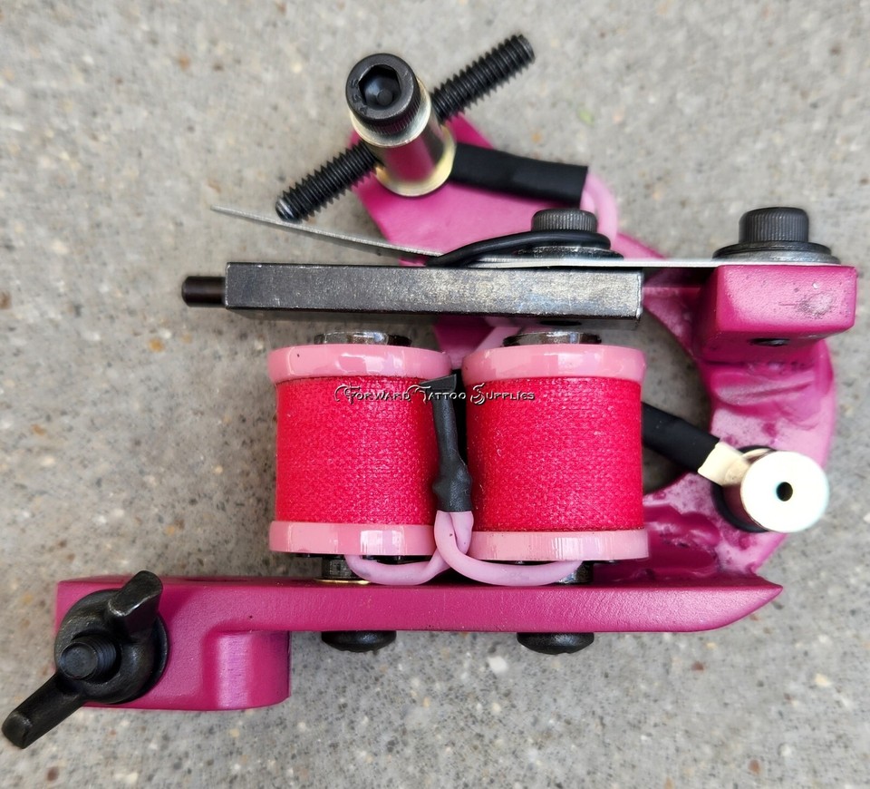 Hot Pink Shorty Jensen Shader Tattoo Machine Light Pink Coils Handmade ...