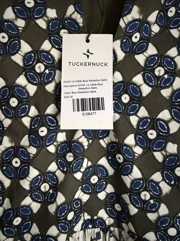 Tuckernuck Green And Ivory Batique Print Dress Medium | eBay