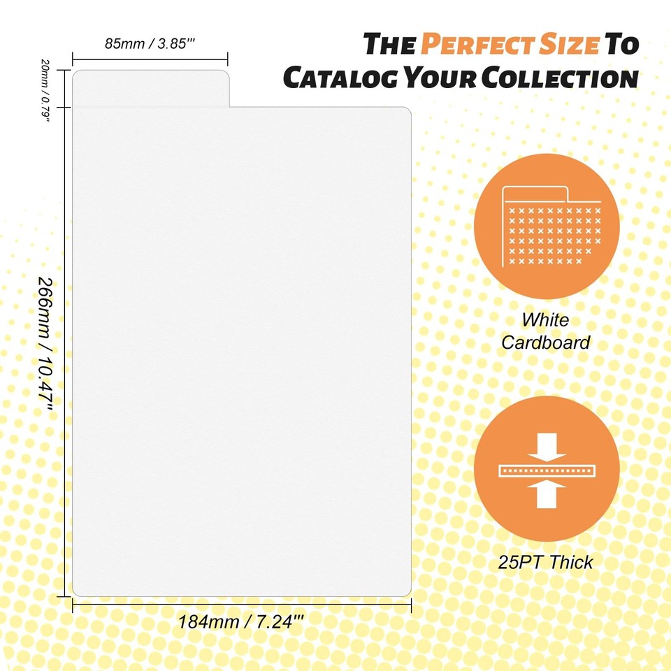 50-Pack Cardboard Comic Book Dividers with Tabs, Durable and Acid-Free ...