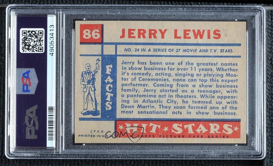 1957 Topps Hit Stars Jerry Lewis #86 PSA 4 1jp7 | eBay