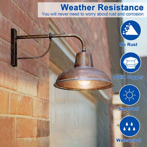 Antique Solid Copper Farmhouse Gooseneck Barn Light E27 Traditional ...