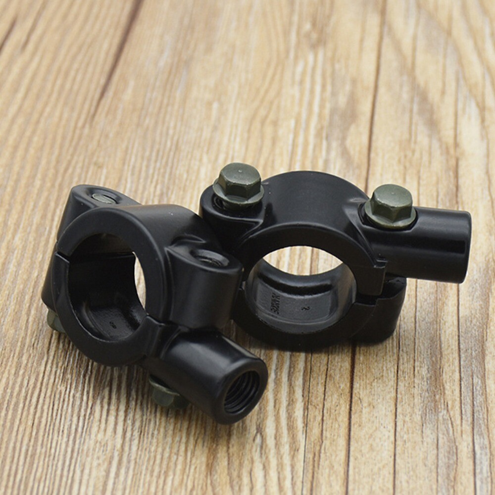 Black/Silver Handlebar Mirror Mount Clamp 10MM/8MM Mirror Bracket ...