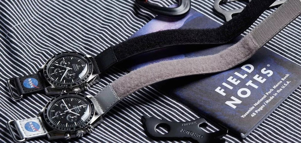 20mm NASA Watch Strap For Omega Speedmaster MoonWatch Black/Blue/Grey ...