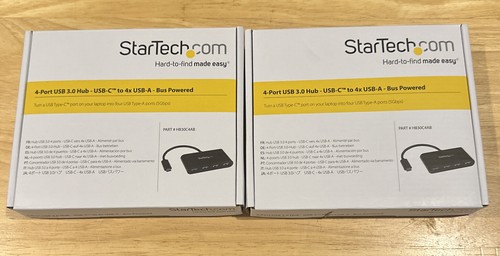 Qty 2 Of StarTech 4-Port USB 3.0 Hub USB-C to 4X USB-A HB30C4AB Bus ...