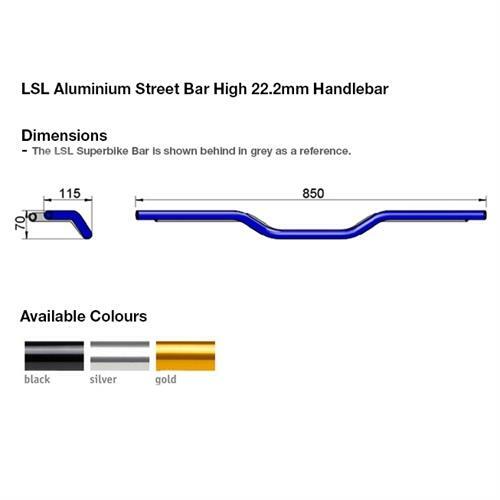 LSL Street Bar High Handlebar Black 22.2mm Yamaha FZ8 Fazer 2010 | eBay