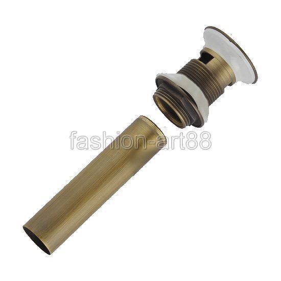 Antique Brass Retro Pop Up Bathroom Vessel Sink Basin Drain With ...