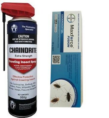 Chaindrite Crawling Insect Spray & Maxforce Fusion Cockroach Gel | eBay