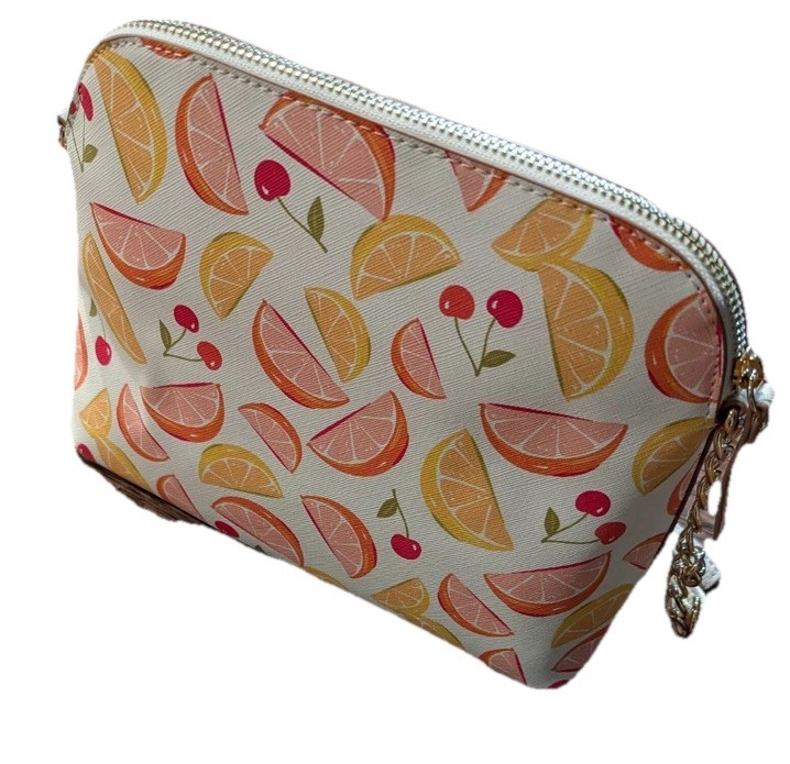 Nanette Lepore Citrus Fruit Cherry Crossbody Bag Purse White Fun Gold ...