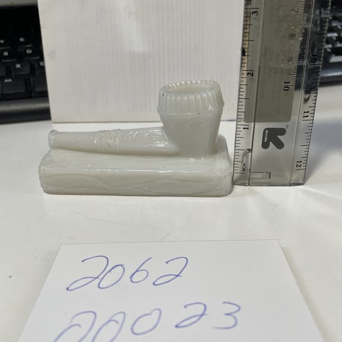 Antique Smoking Pipe Match Holder Victorian Era Milk Glass EAPG Tobacco ...