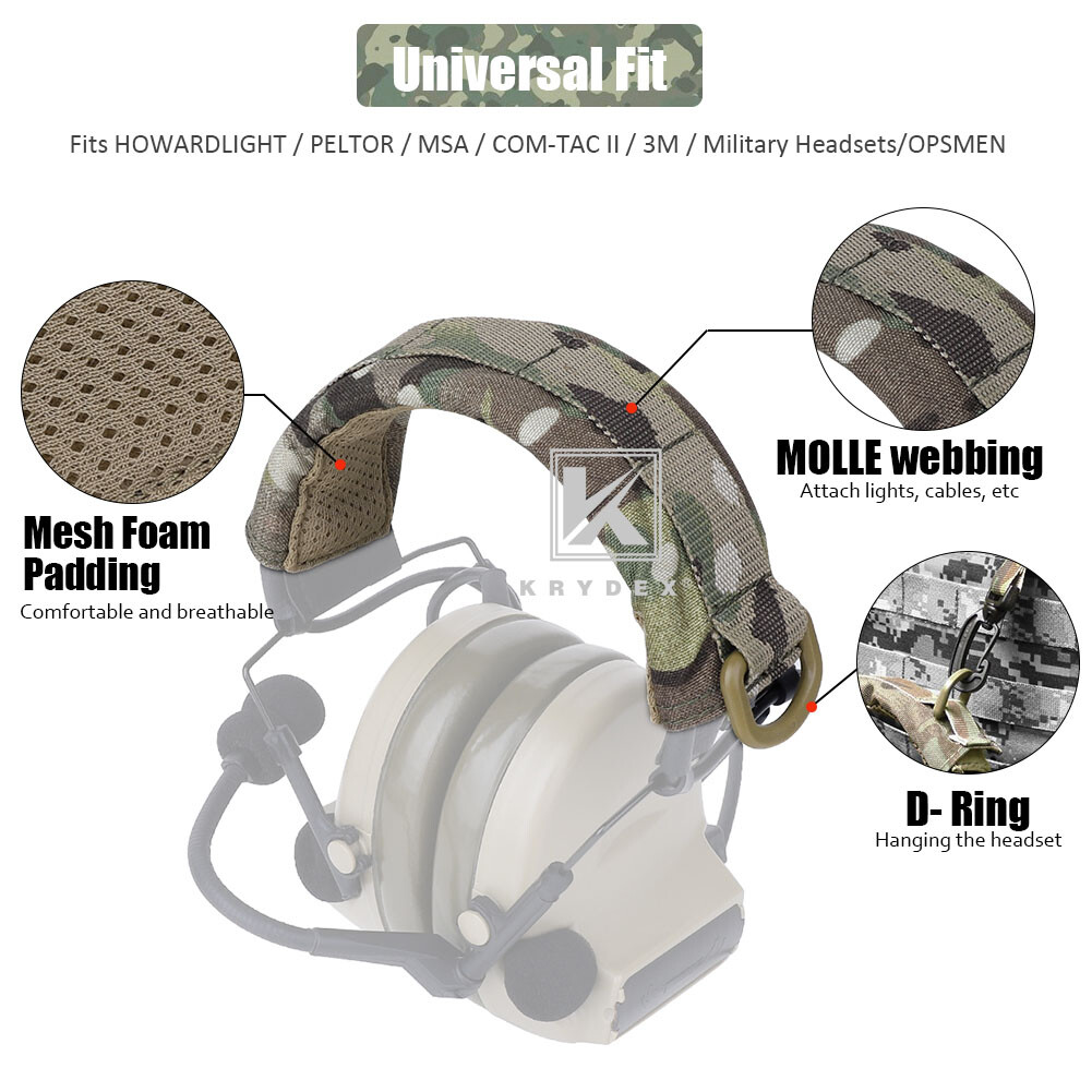 KRYDEX Headset Band Cover Tactical Earmuff Headphone Headband Modular ...