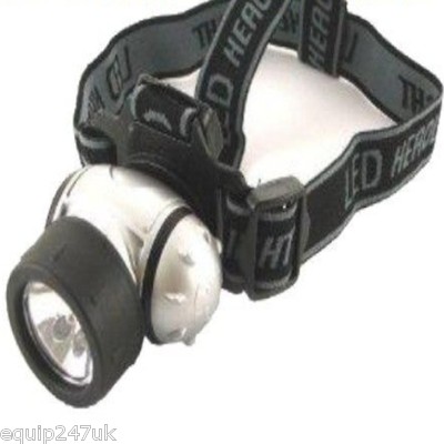 6 LED HEADLAMP HEADLIGHT ULTRA BRIGHT KRYPTON TORCH CAMPING FISHING ...