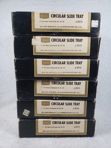 Lot Of 6 Sears Carousel Slide Tray 80 Capacity - one black and 5 gray ...