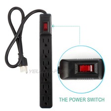 Archer 6 Outlet Power Strip Circuit Breaker Protected 120 V 15 a 1875 W ...