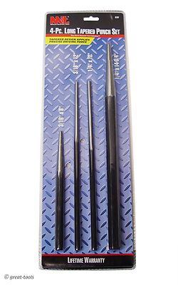 4-PC EXTRA LONG TAPERED PUNCH SET – pin punches hand tool tools ...