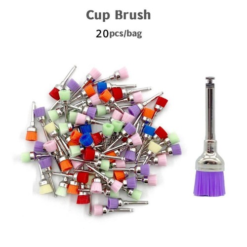 20pcs Dental Nylon Polishing Brushes Bowl Shape Colorful Dental Prophy ...