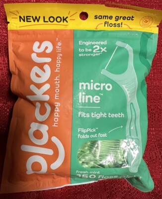 Plackers Micro Line Dental Floss Picks, Tuffloss, Fresh Mint Flavor ...