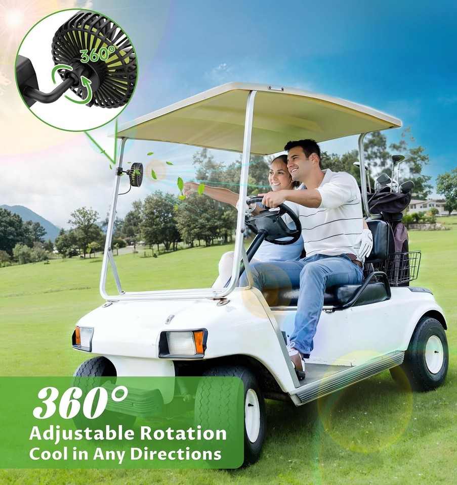 10L0L Golf Cart Fans, Portable USB Fan for Yamaha Club Car DS Precedent ...