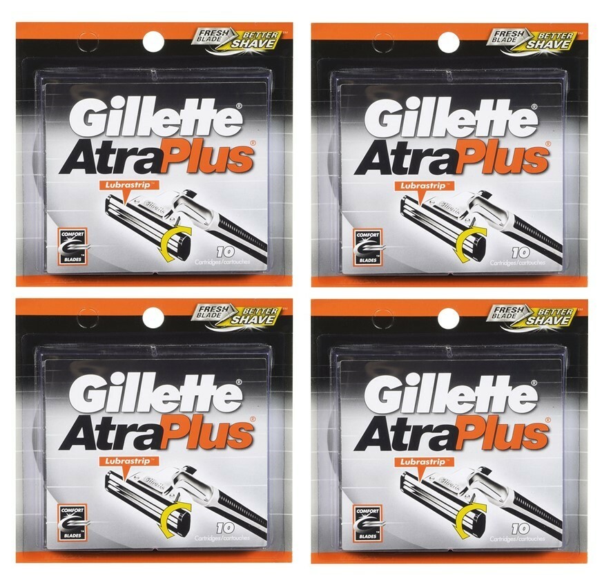 40 Gillette Atra Plus Razor Blades Refills Cartridges (unboxed) Fits ...