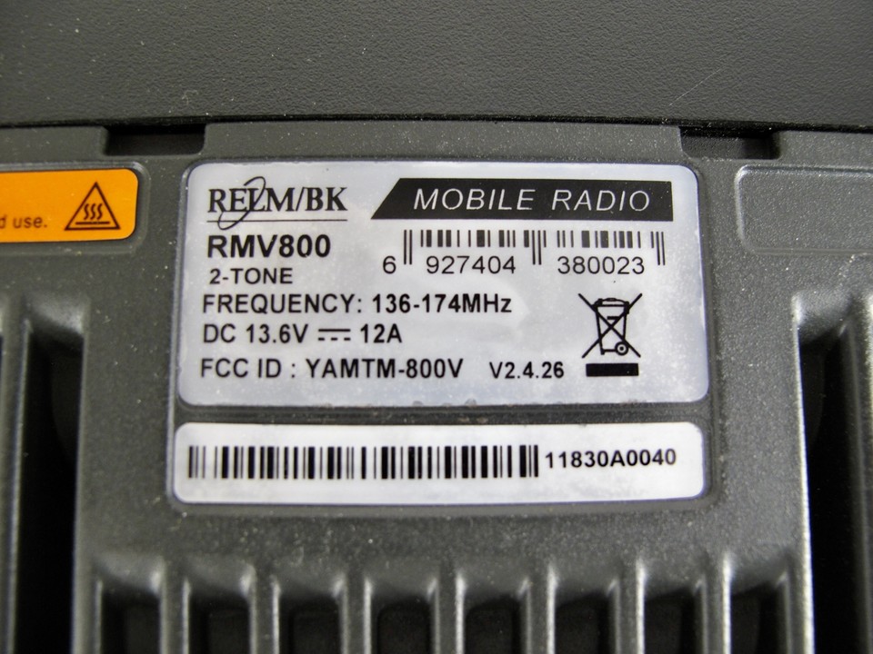 RELM BK RMV800 136-174MHz VHF 512 Channel Commercial Mobile Radio | eBay