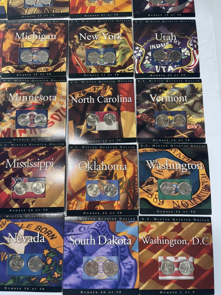 State Quarters Coins of America US Minted Quarter Dollar Set. All Unc ...