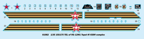 Trumpeter 01082 15U175 TEL OF RS-12M1 TOPOL-M ICBM COMPLEX 1:35 ...
