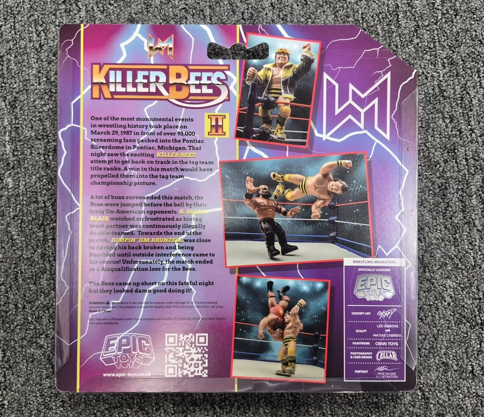 WWF WWE Epic Toys The Killer Bees II Brunzell Blair Tag Team New Pro ...