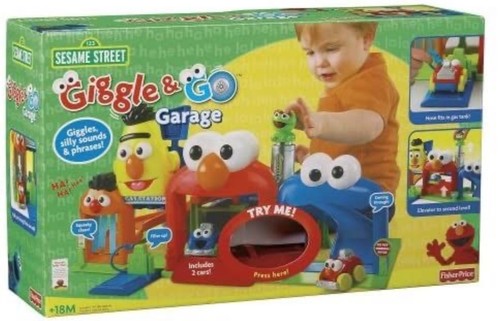 Rare Fisher Price Sesame Street Giggle 'N Go Garage Toddler, Age 18m ...