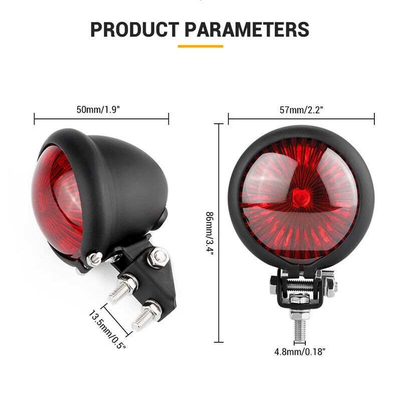 1Pcs Motorcycle LED Rear Stop Brake Tail Light For Harley Racer Bobber ...