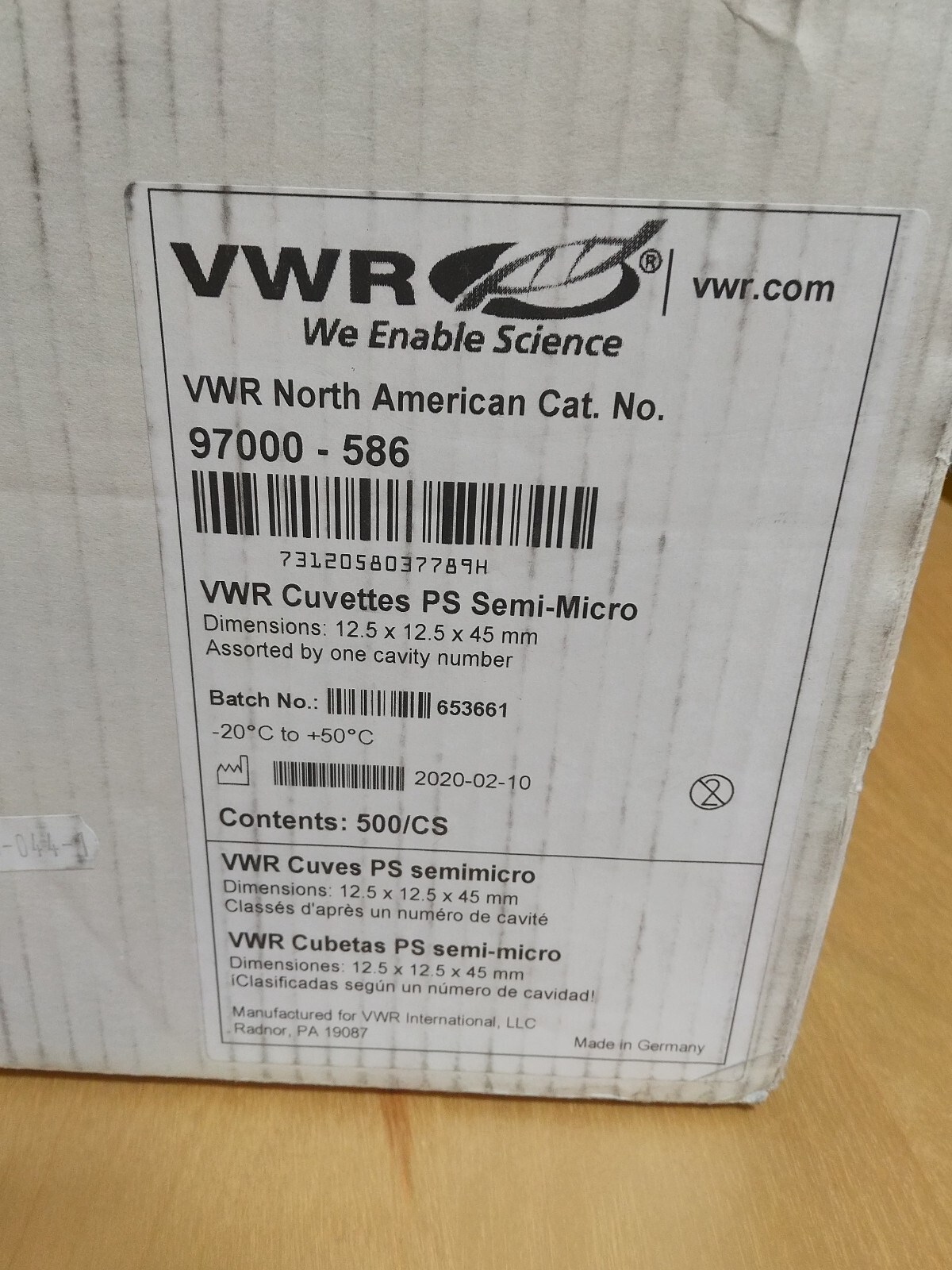 500 VWR Plastic Cuvettes PS Semi Micro 97000-586 1.5–3.0 mL Two-Sided ...